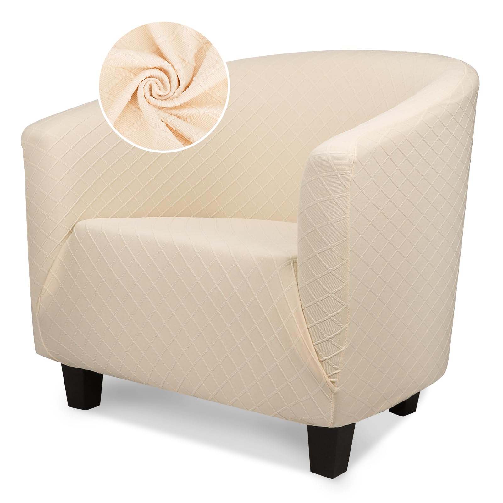 Amazon.com: Treaful Club Chair Covers, 1 Piece Beige Club Chair Covers ...