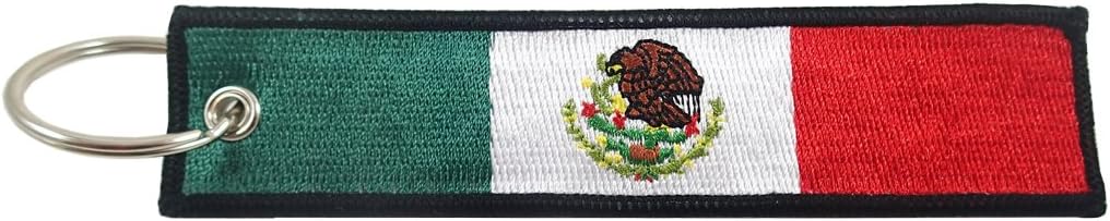 Amazon.com: Luso Mexico Flag Key Chain, 100% Embroidered : Clothing ...