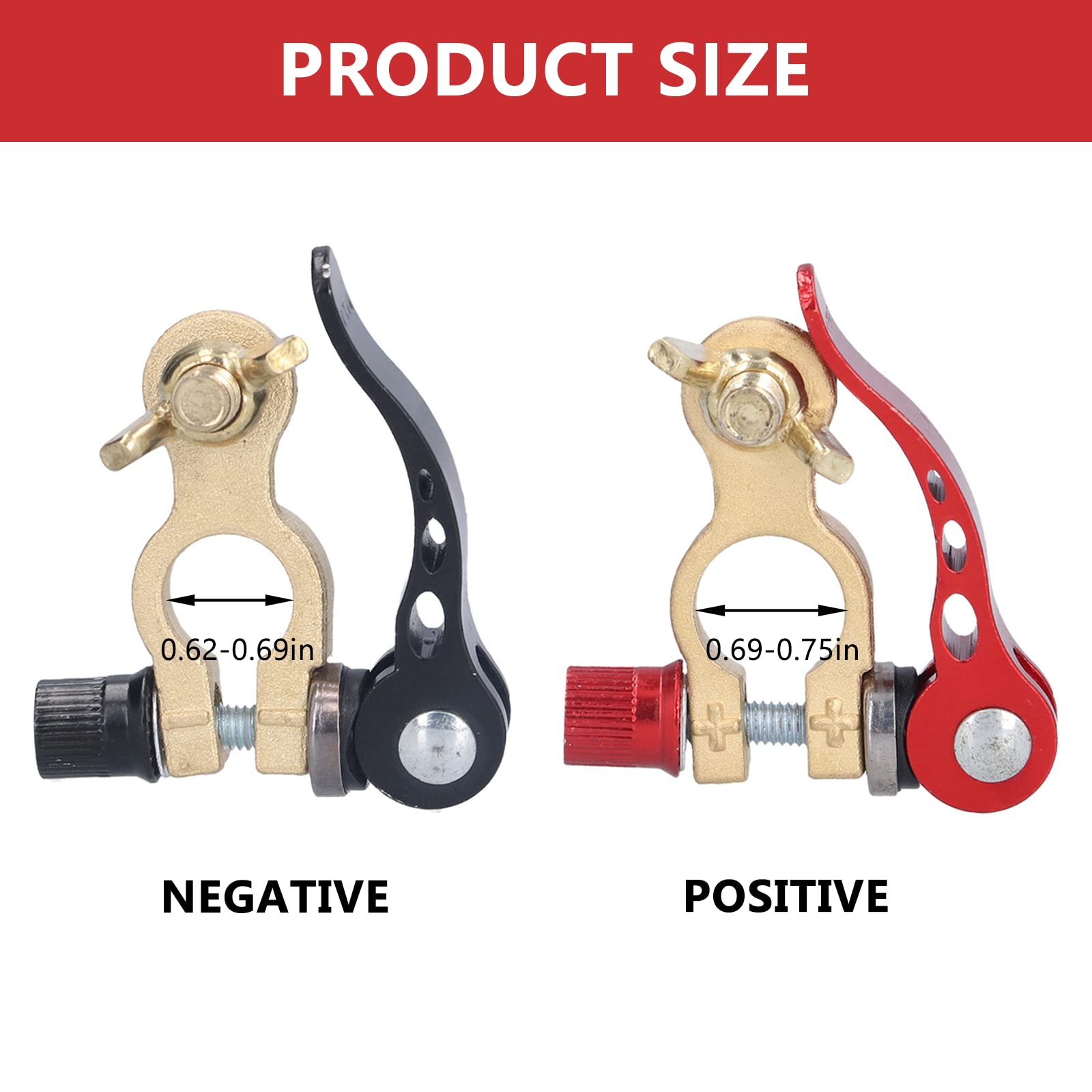 Battery Cable Ends Car Battery Connection Terminal Positive Negative ...