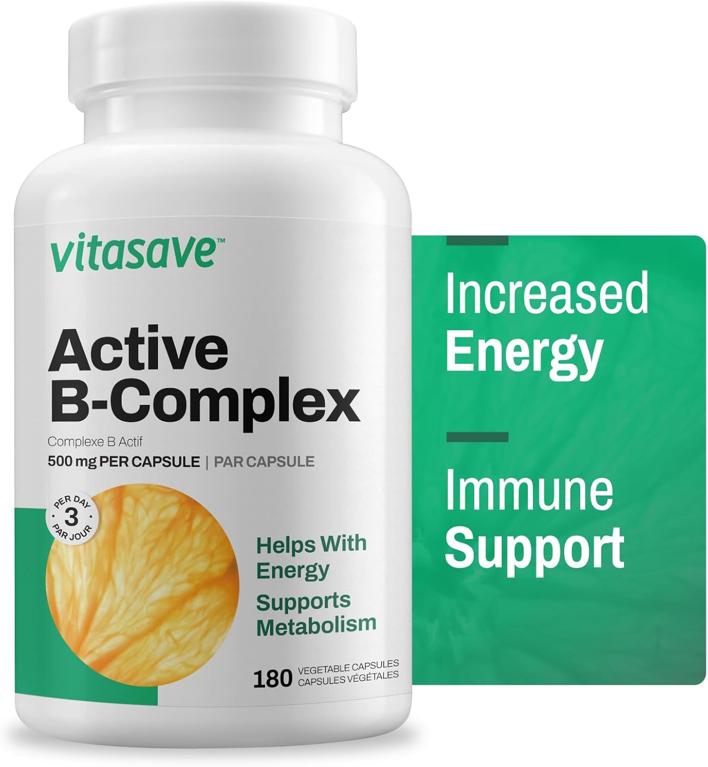 Amazon.com: Vitasave Active B-Complex - High Potency Vitamin B ...