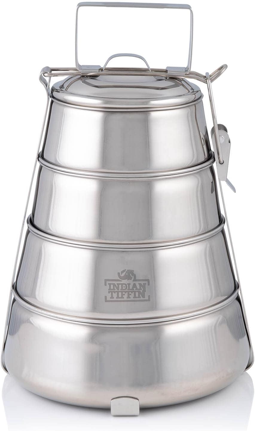 4 Tier Pyramid Tiffin : Amazon.co.uk: Home & Kitchen