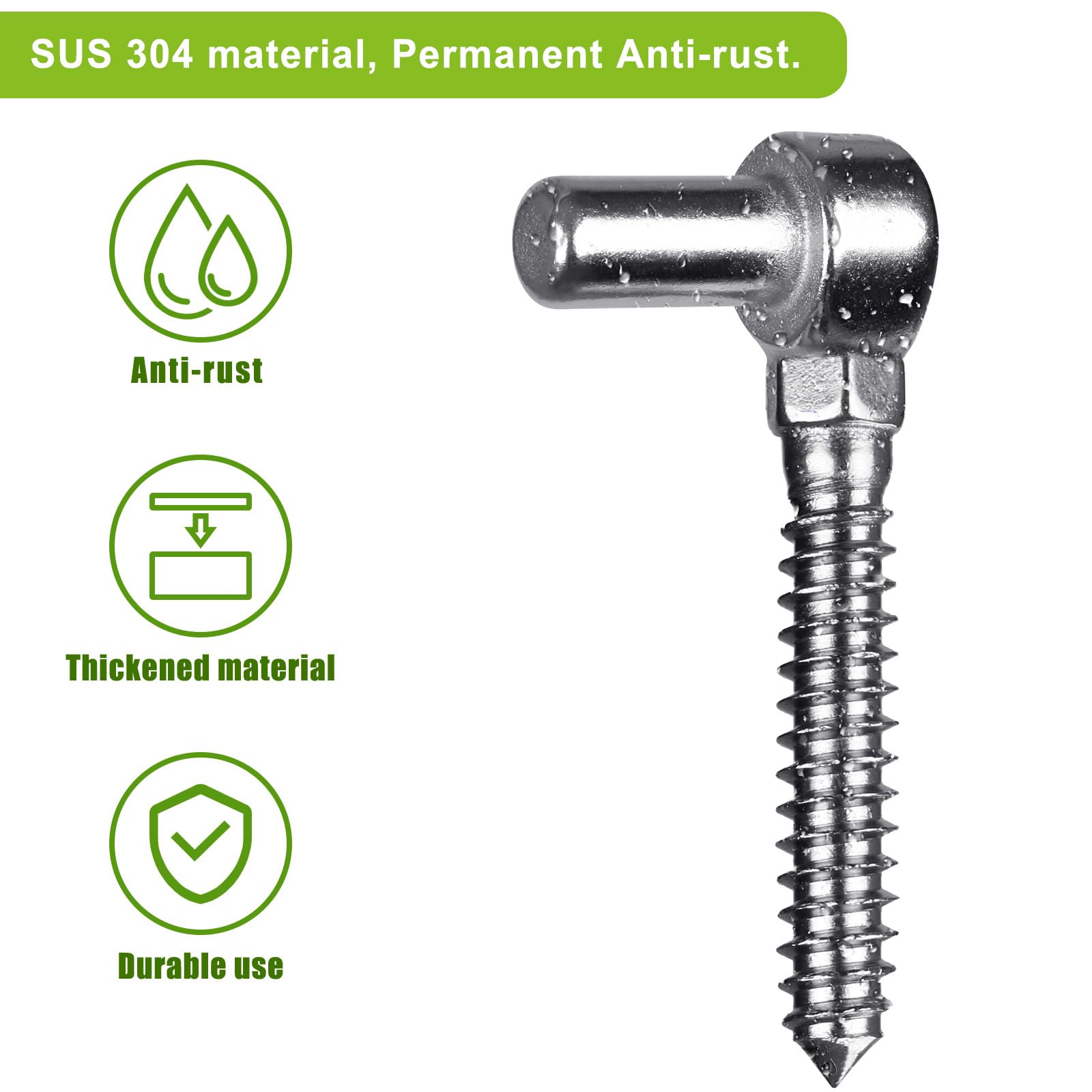 Snapklik.com : Insaga One-Piece Molding Chain Link Lag Screw Hinge, 304 ...