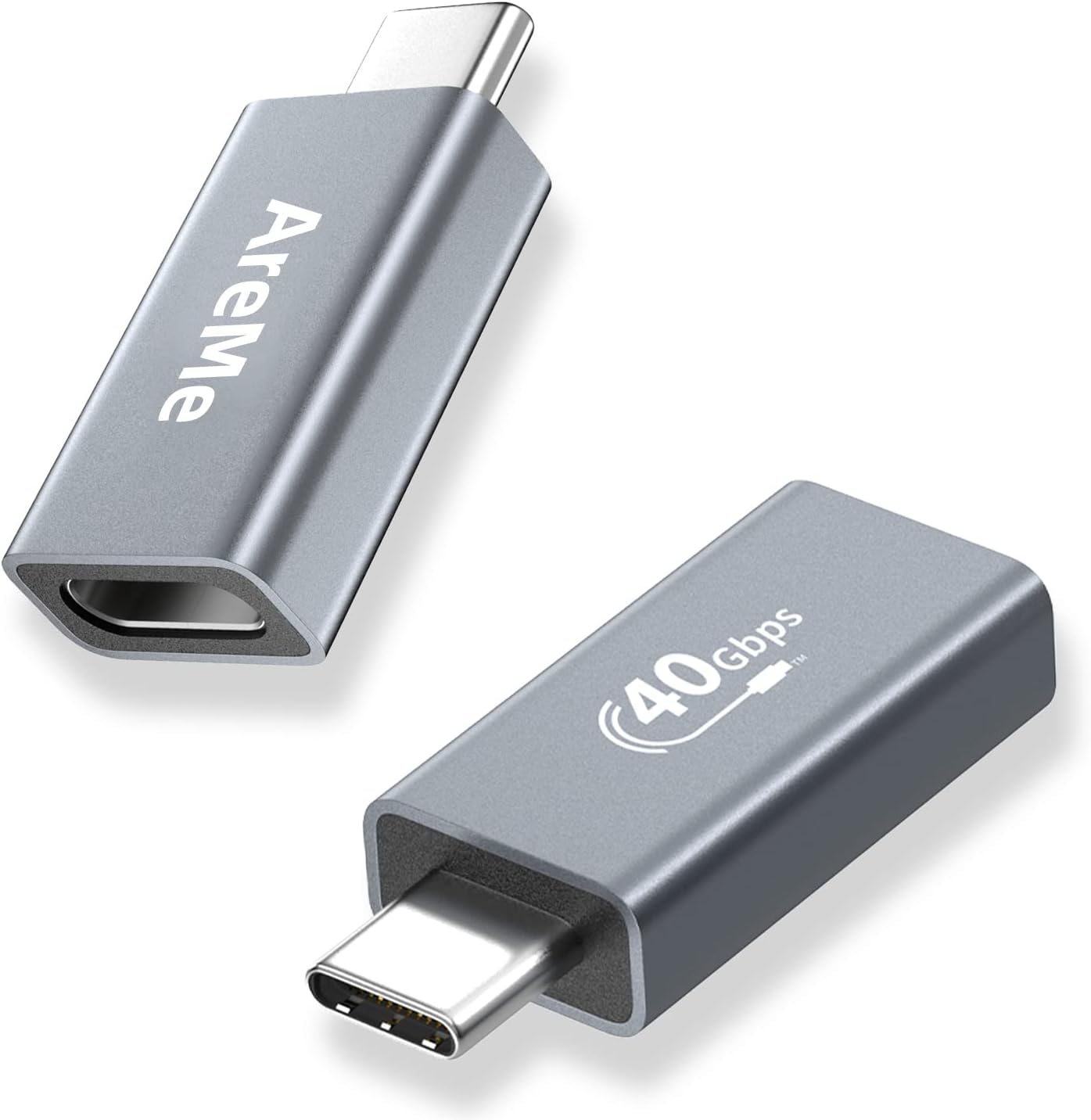 Amazon.com: AreMe USB C Adapter (2 Pack), USB C Male to USB C Female Extender 240W, USB4 Type C ...