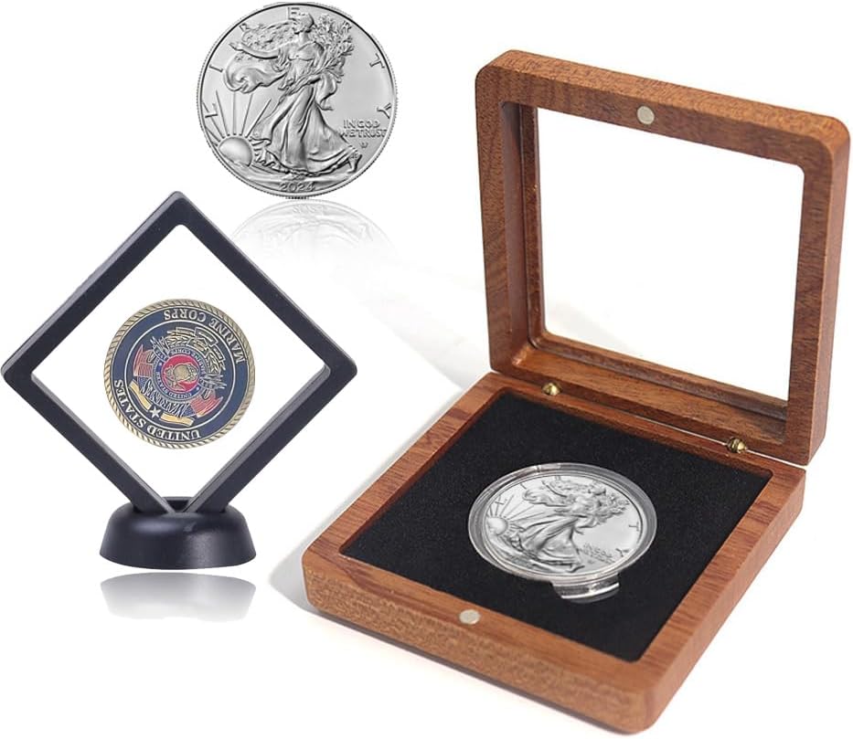 Amazon.com: Challenge Coin Display Case Silver Dollar Coin Holder 1.8 ...