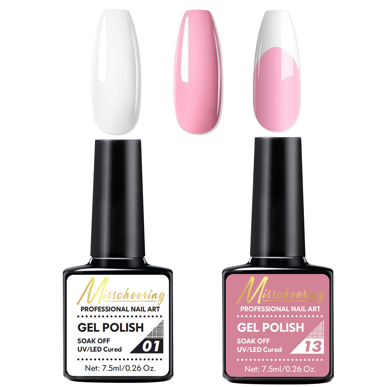 French Manicure Gel Polish - White & Pink Nail Varnish - Gel Nail ...