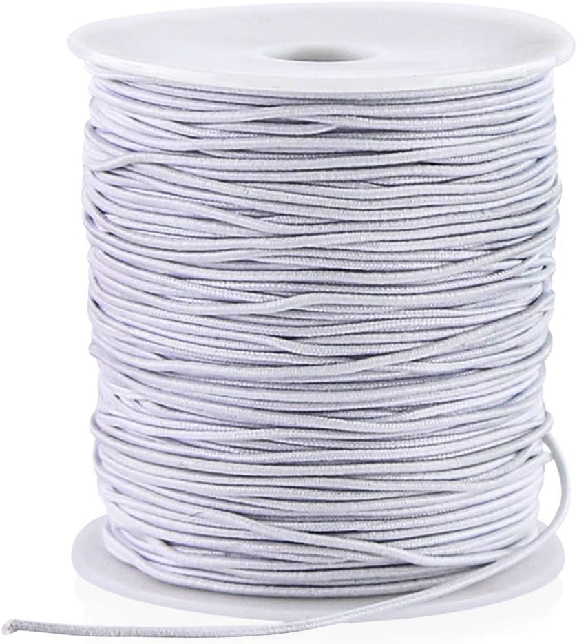 Amazon.com: VGOODALL 100 Yards White Elastic String Beading Cord ...