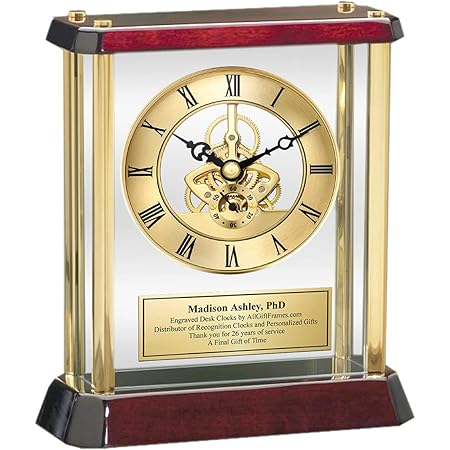 Amazon.com: Gold Mantle Clock Awards Retirement Gifts Engraved ...