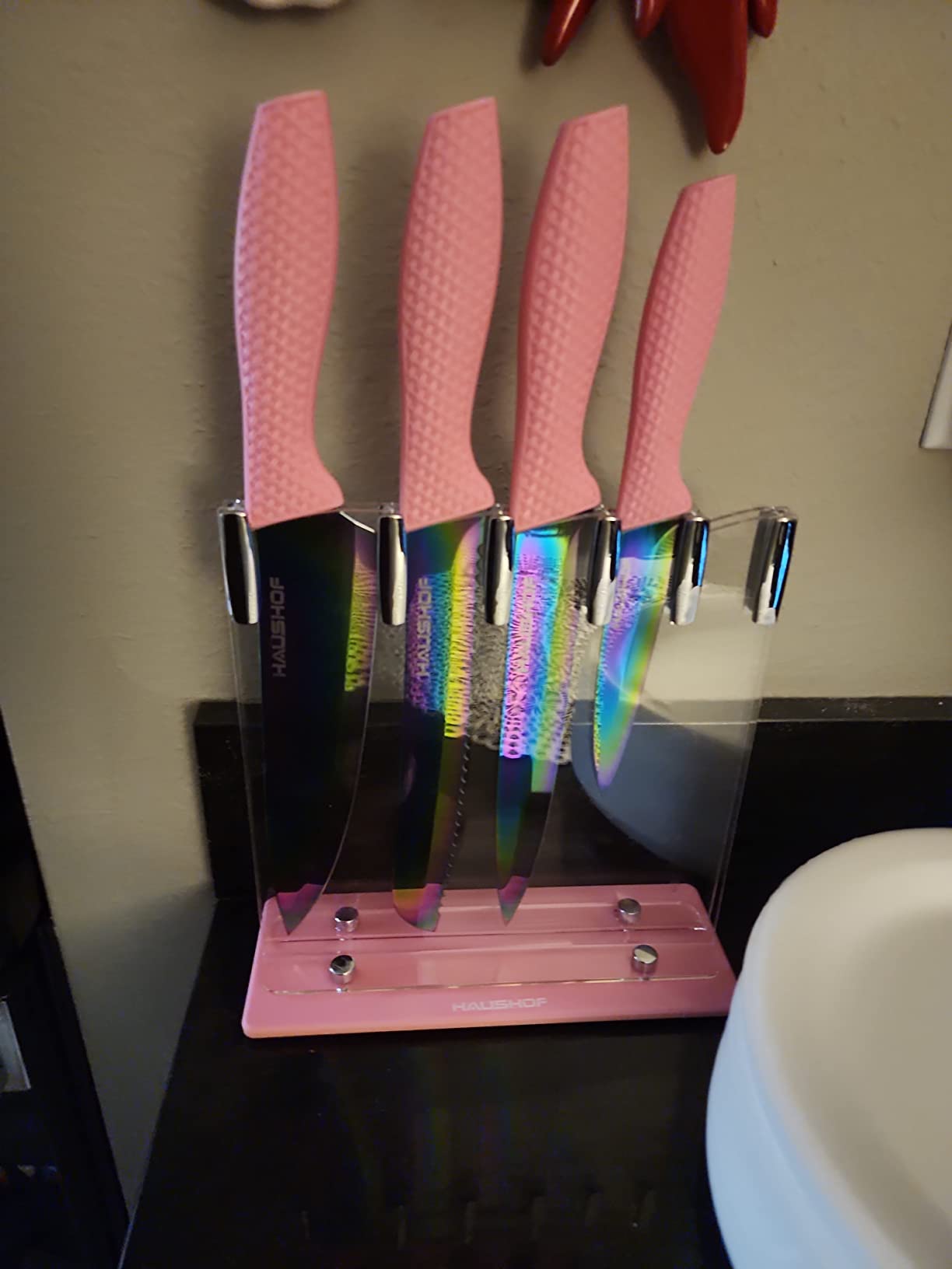 $6/mo - Finance HAUSHOF Kitchen Knife Set, 5 Pieces Rainbow Knife Sets ...