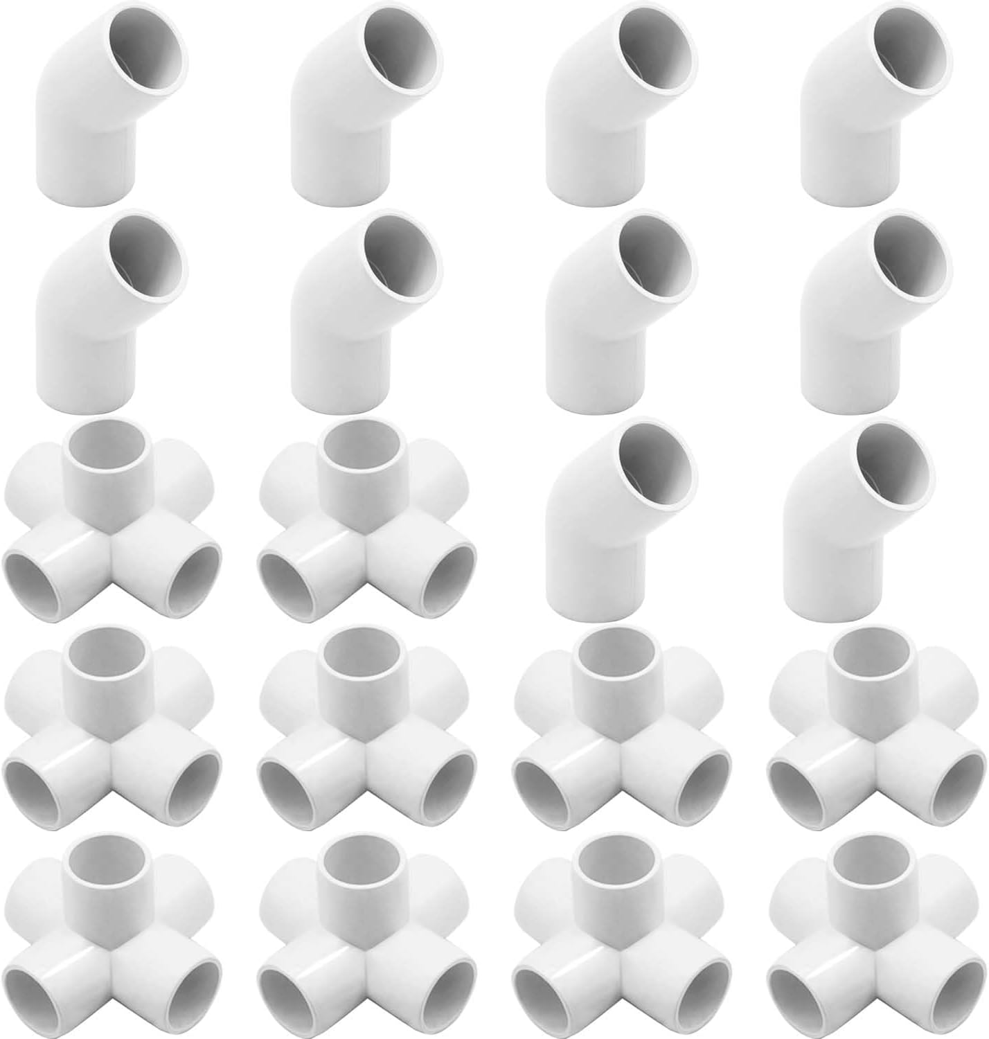 Amazon.com: YSIL PVC Fittings Elbow Furniture Grade Connector 2 Way 45 ...