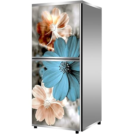 RK Digital Mart Floral & Botanical Fridge Sticker | Double Door Fridge ...