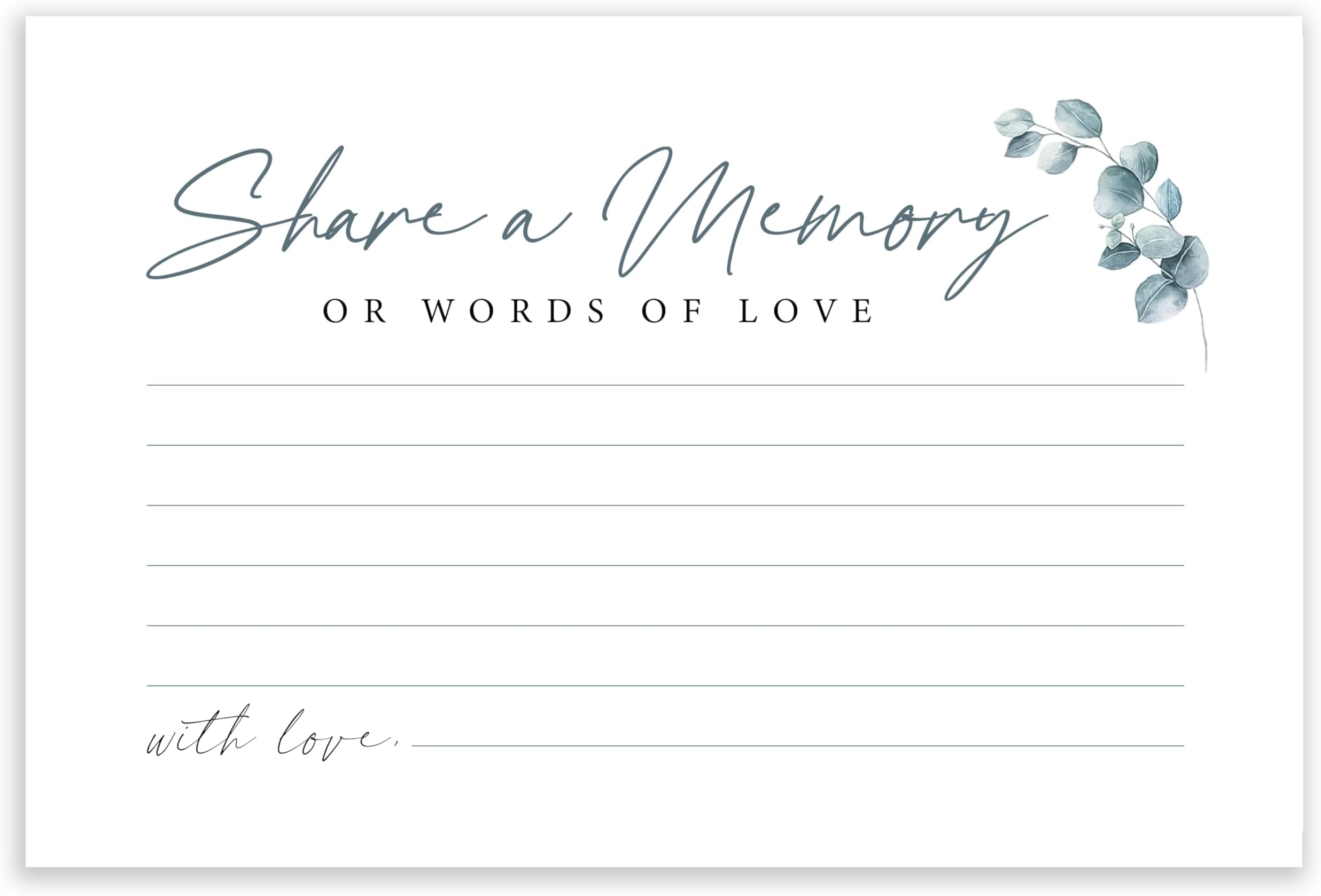 Amazon.com: TENTADO Share a Memory Cards, 50 Pack, 4x6 Inch, Funeral ...