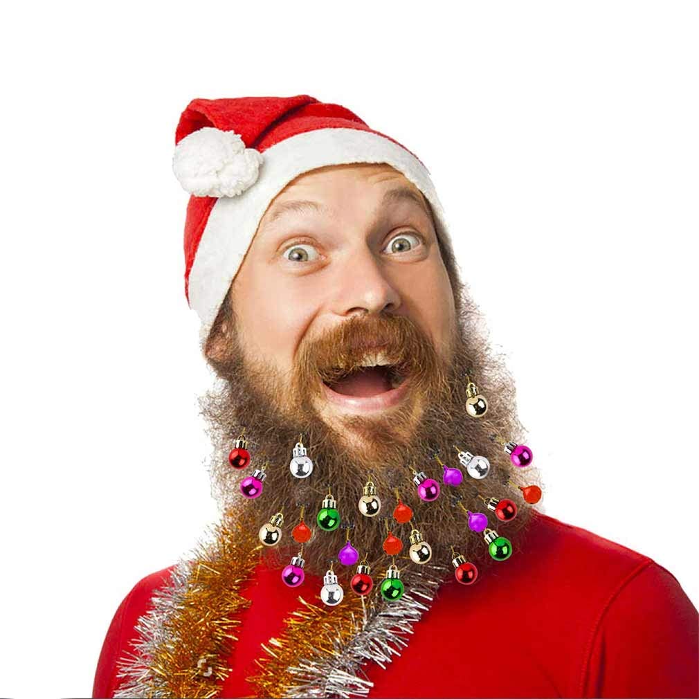 Buy first2savvv Beard Ornaments, 16Pc Colorful Christmas Facial Hair ...