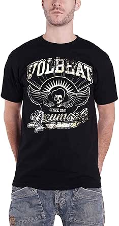 Volbeat T Shirt Denmark Band Logo Official Mens Black | Amazon.com