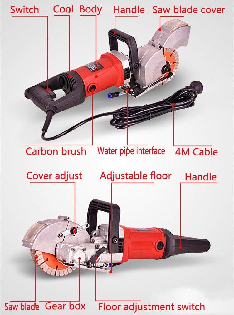 Buy 4000W Wall Chaser Wall Slotter Electric Brick Wall Chaser Concrete ...
