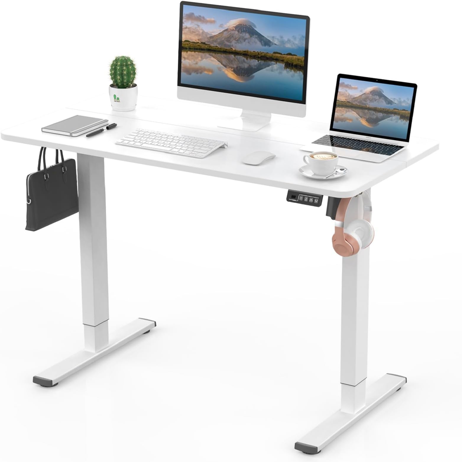ERGOMAKER Electric Height Adjustable Standing Desk 110x60cm (43.3"x23.6 ...