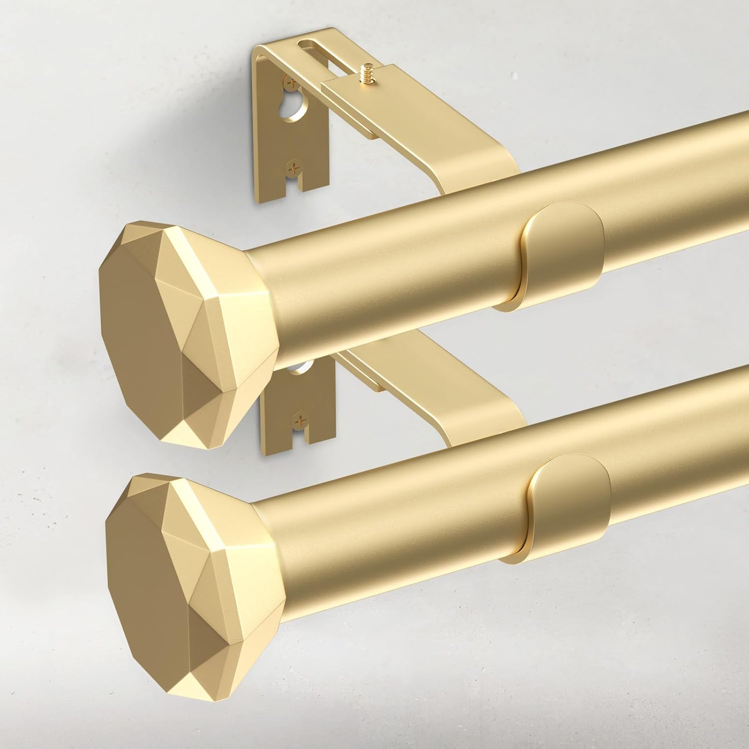Amazon.com: GEEBOBO 2 Pack Gold Curtain Rods for Windows 66 to 120 Inch ...