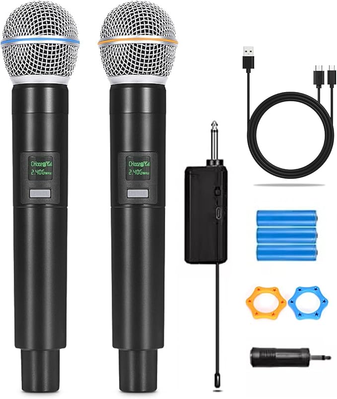 Amazon.com: HUACAM Wireless Microphone, Professional Rechargeable Radio ...