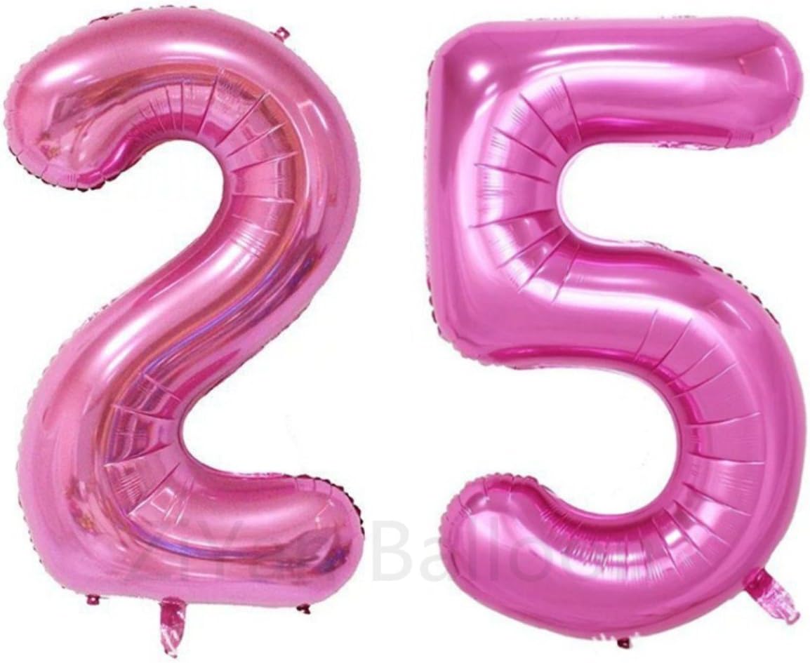 Amazon.com: ZiYan 40inch Pink Number 25 Balloon Party Festival ...