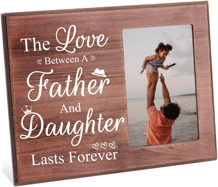Amazon.com - BEUNITONE Father Daughter Wooden Picture Frame 8x10 ...