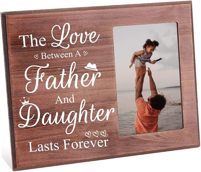 Amazon.com - BEUNITONE Father Daughter Wooden Picture Frame 8x10 ...