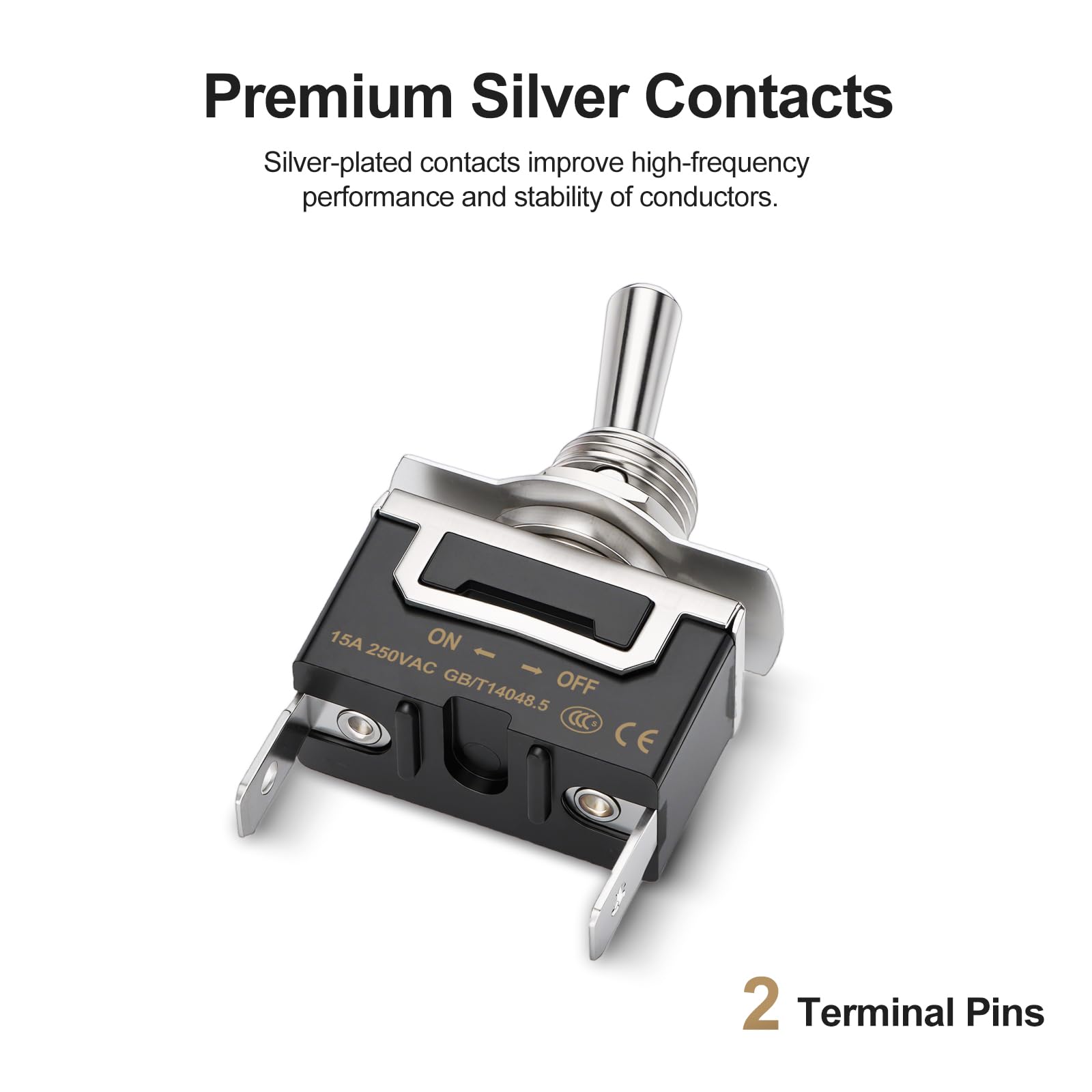 Snapklik.com : 3-Pack Toggle Switch, ON-Off SPST 2-Pin 15V/250V AC,12mm ...