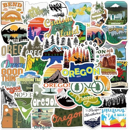 Amazon.com: Oregon Travel Stickers|50Pcs Oregon Waterproof Vinyl Decals ...