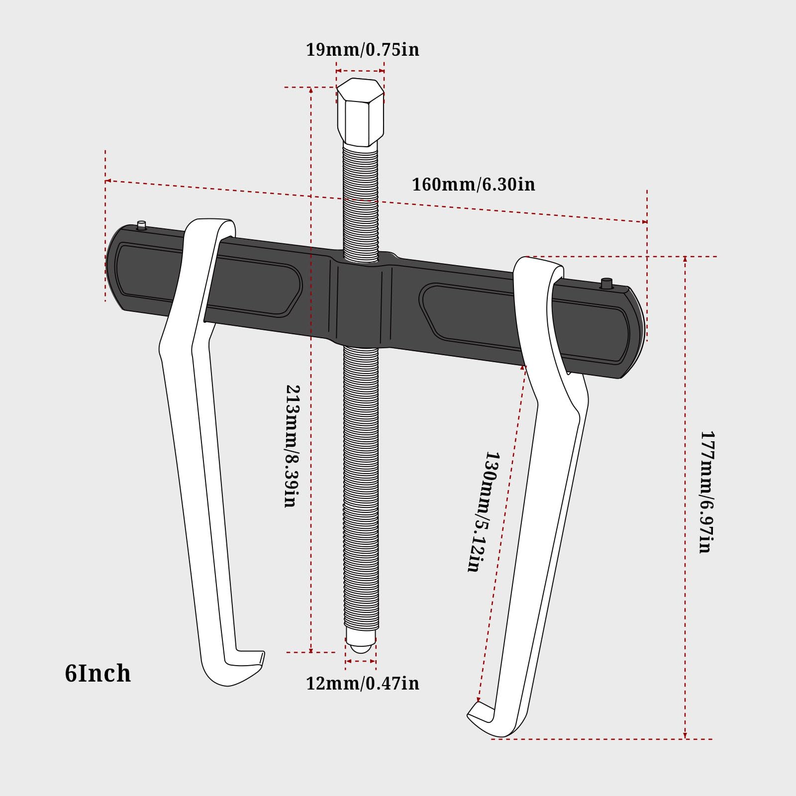 Snapklik.com : 6" 2-Jaw Gear Puller, Internal External For Removal Of ...