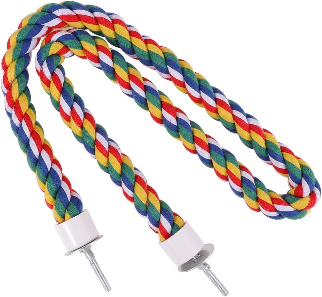 Amazon.com : Hemobllo Bird Rope Perch, Colorful Parrot Cotton Rope Bird ...