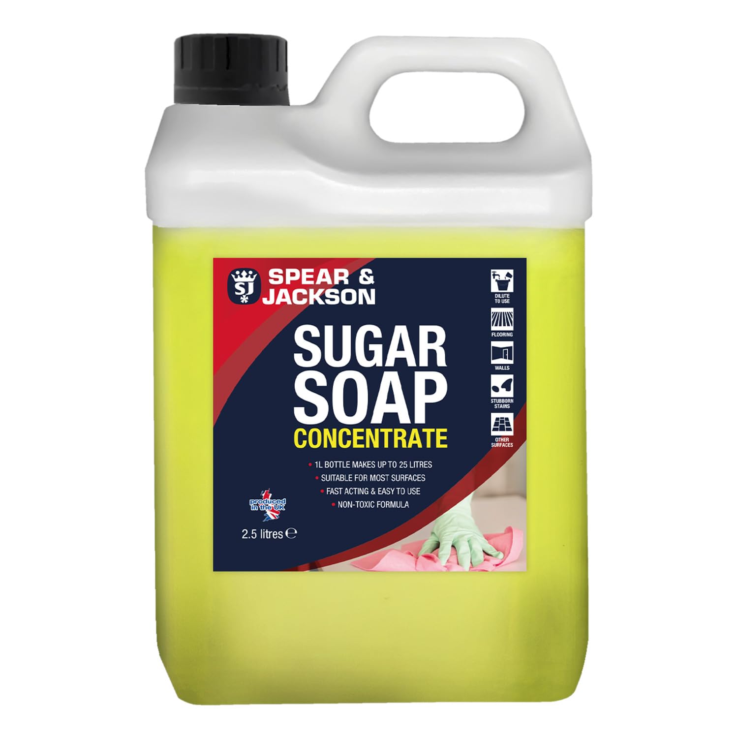 Spear & Jackson Sugar Soap Concentrate, 2.5 Litre, Walls, Grease, Grime ...