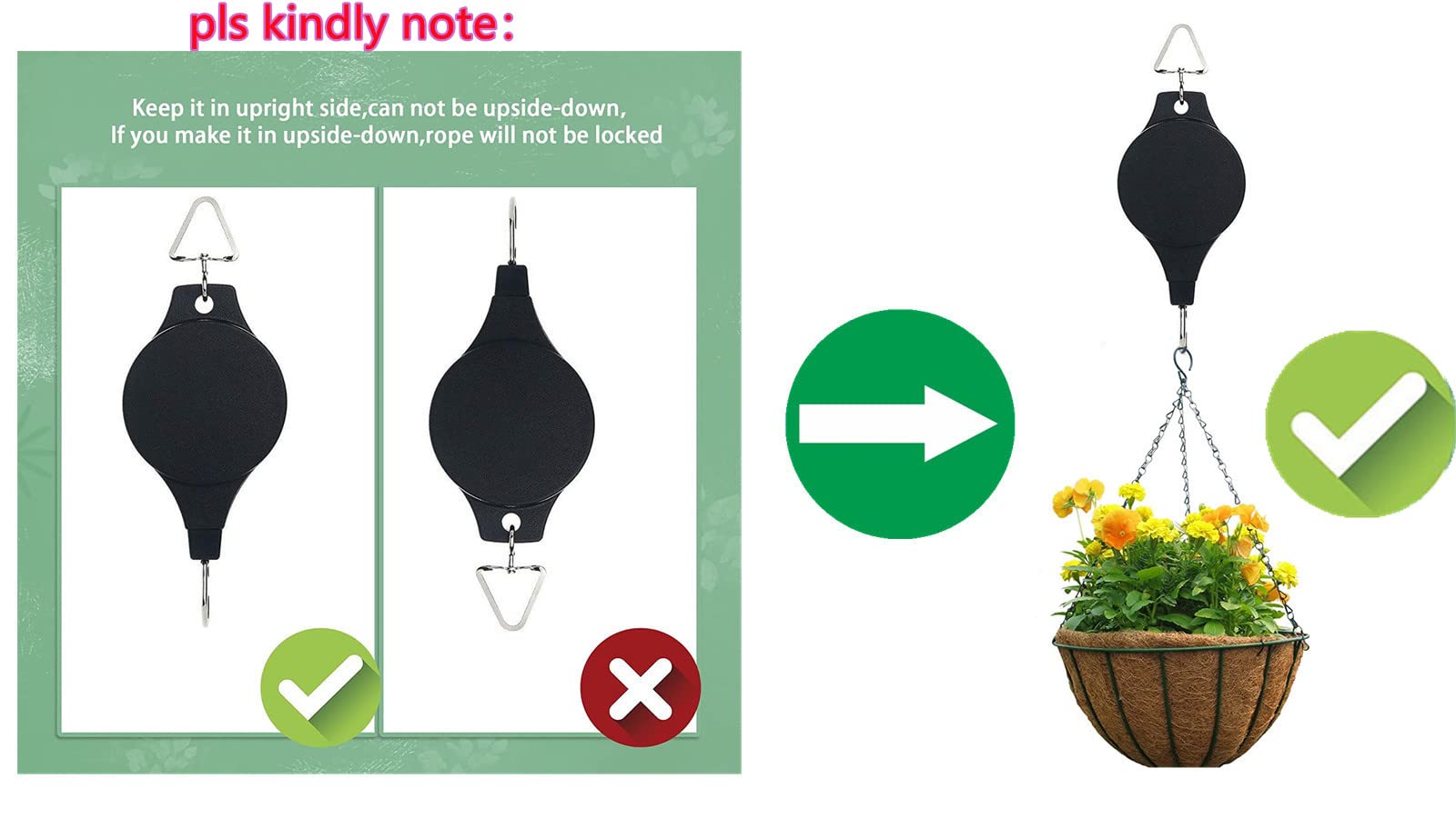 Retractable Plant Hangers 1/5 PCS Plant Pulley Retractable Plant