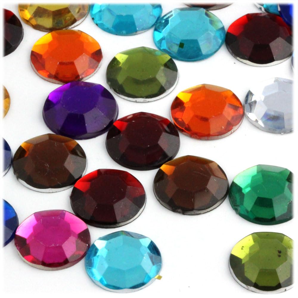 Amazon.com: The Crafts Outlet 72pc Rhinestones Round 18mm - Jewel Tone ...