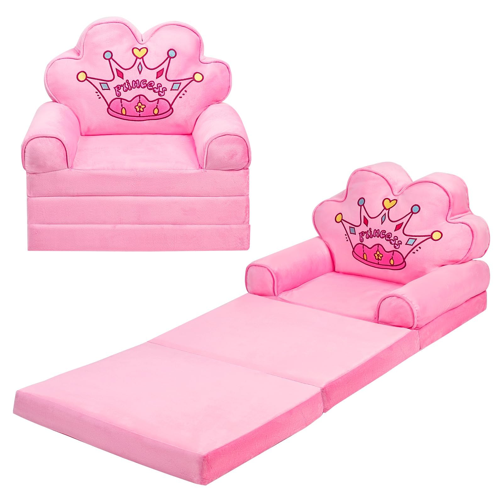 Buy Kids Couch Fold Out Toddler Chairs for Girls Sectional Baby Sofa ...