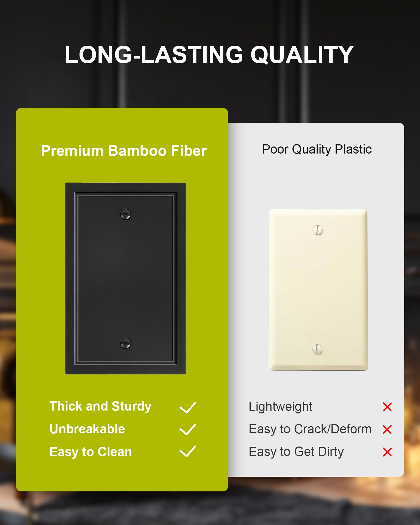 Snapklik.com : TREEWELL 2-Pack Blank Outlet Cover Wall Plate, Natural ...