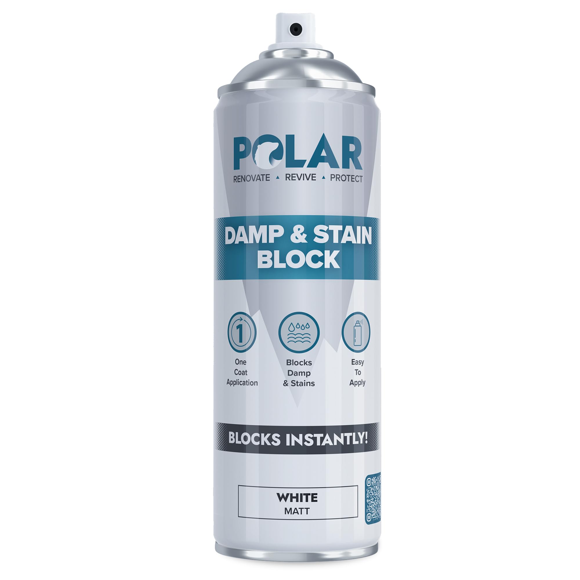 Polar Damp & Stain Block Spray | Matt White Spray Paint - 500ml | One ...