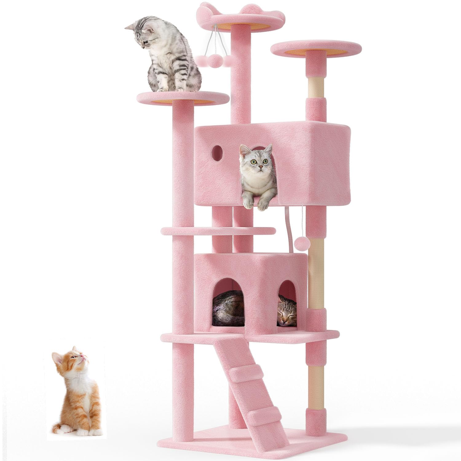 Amazon.com : OS MOTOR Cat Tree Tower for Indoor Cats Large Adult,Cute ...