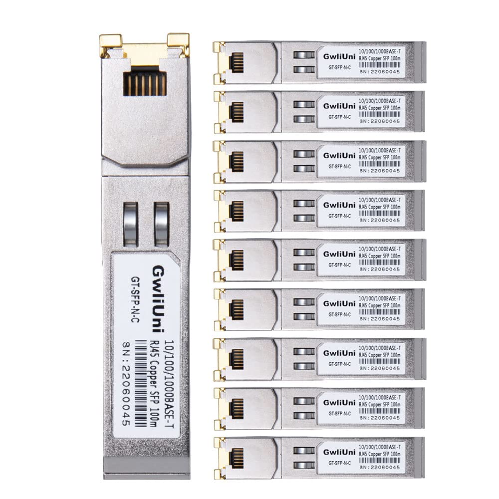 Amazon.com: 10Pcs 1.25Gbps RJ45 Copper SFP, 10/100/1000Base-T ...
