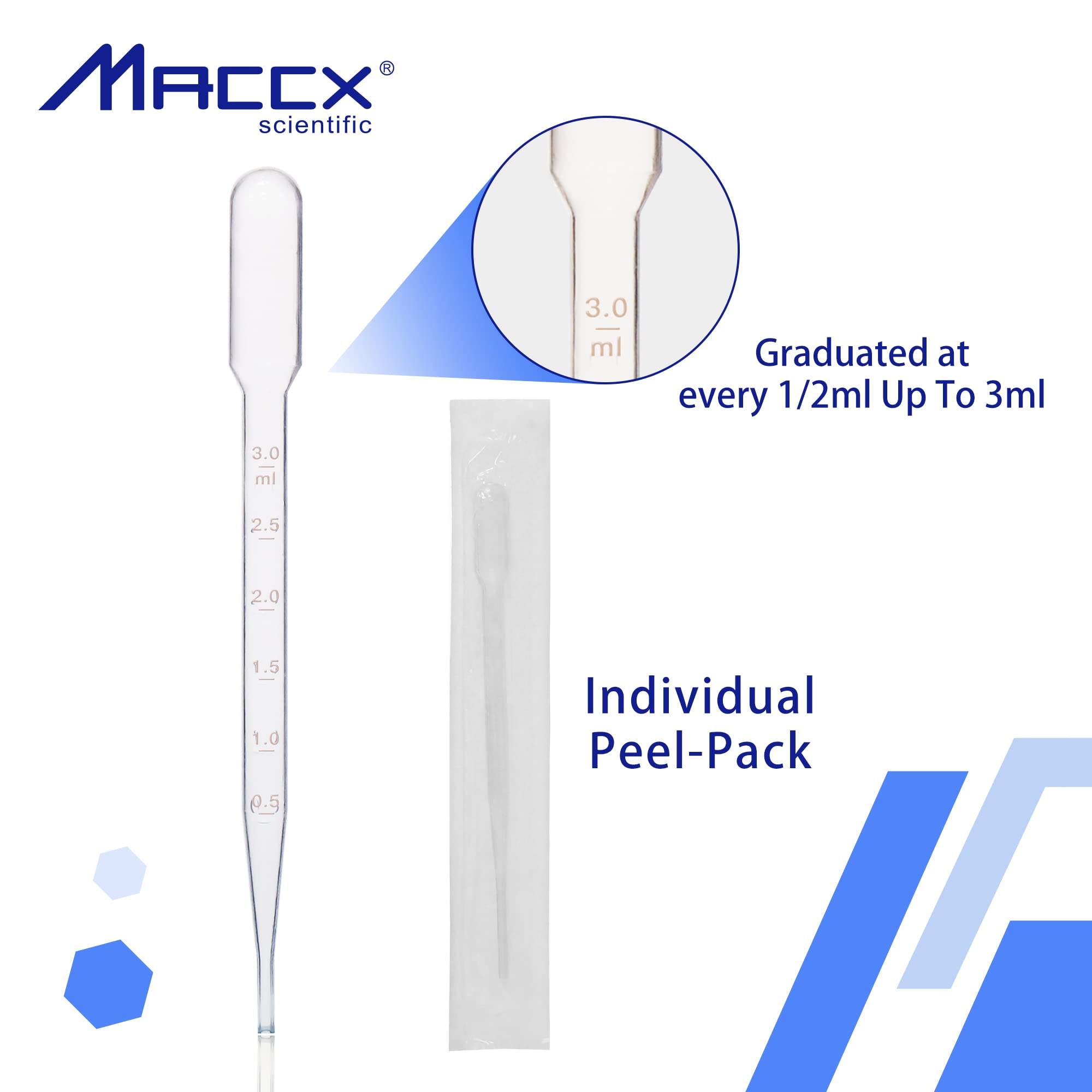 Snapklik.com : 100pcs Sterile Transfer Pipettes, Vol 7ml, 3ml Graduated ...