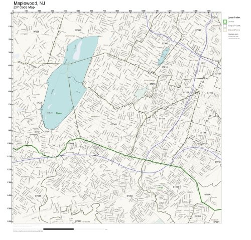 ZIP Code Wall Map of Maplewood, NJ ZIP Code Map Not Laminated: Amazon ...