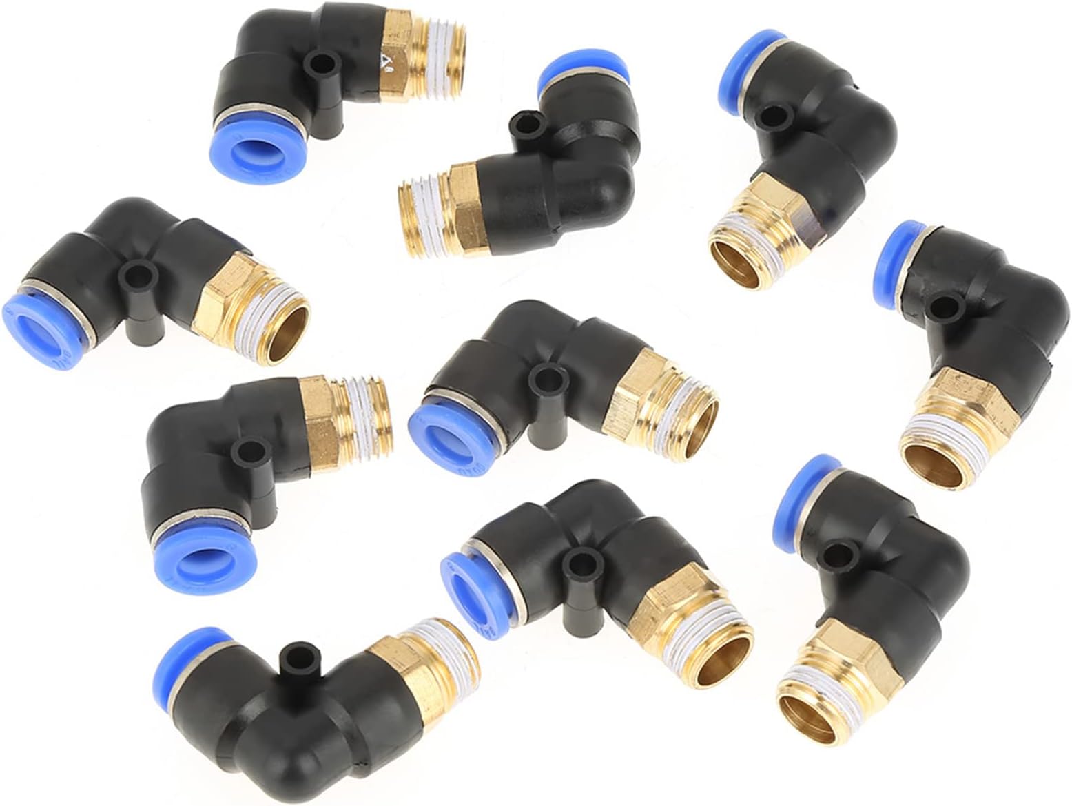Oumefar 10 piezas Conector de conexión de liberación rápida Codo Racor ...