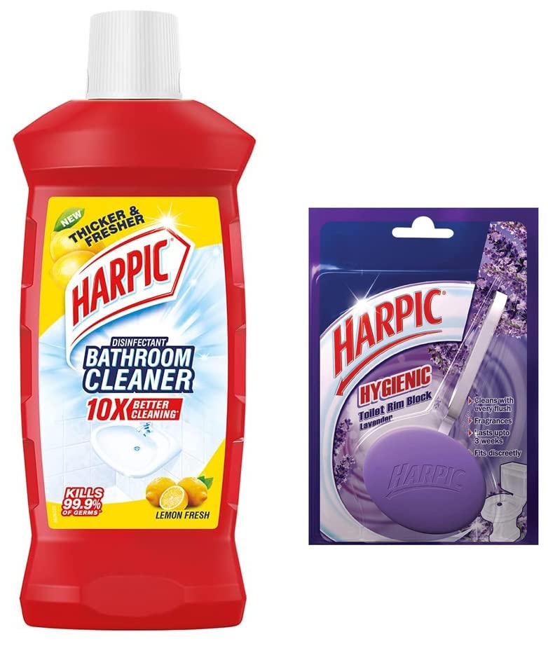 Harpic Disinfectant Bathroom Cleaner Liquid, Lemon - 1L & Harpic ...
