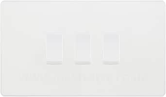 BG Evolve Pearlescent White 3 Gang Triple Light Switch Double Format : Amazon.co.uk: DIY & Tools