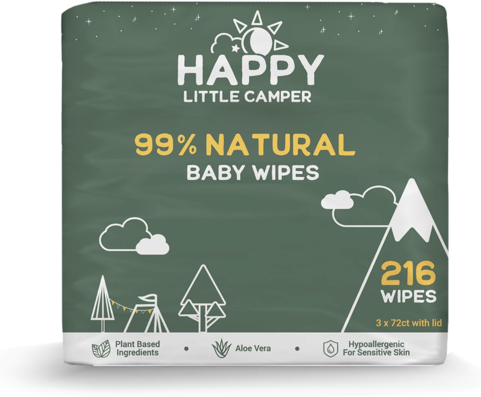 Amazon.com: Happy Little Camper Natural Baby Wipes Unscented ...
