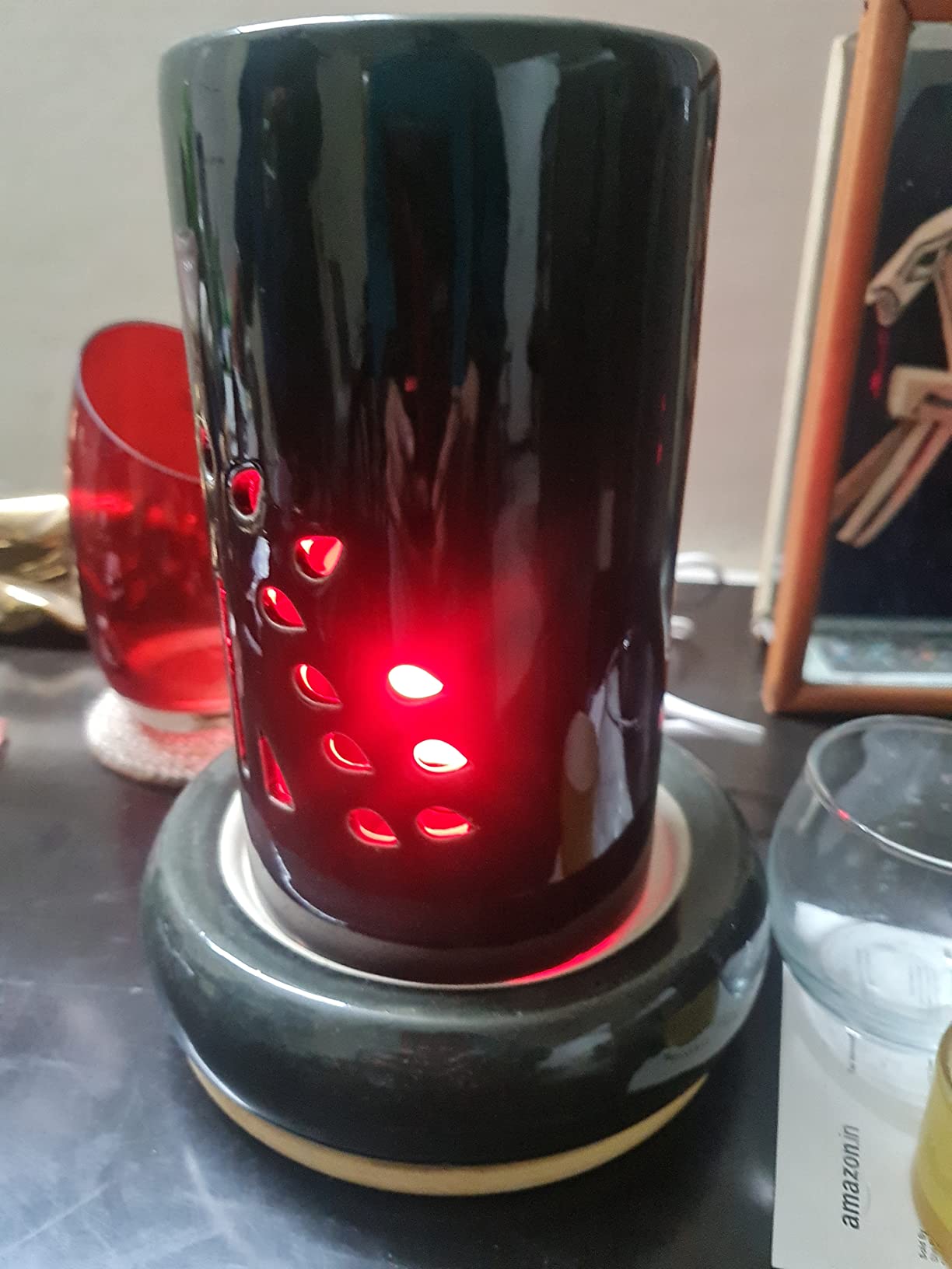 Pure Source India Electric Aroma Diffuser Black Color with 10 ML Lemon ...