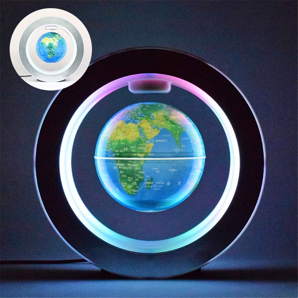 Buy Magnetic Floating Globe, Levitation Rotating World with LED Lights ...