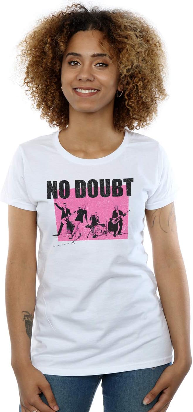 Amazon.com: No Doubt Women's Pink Square Ska T-Shirt White X-Large ...
