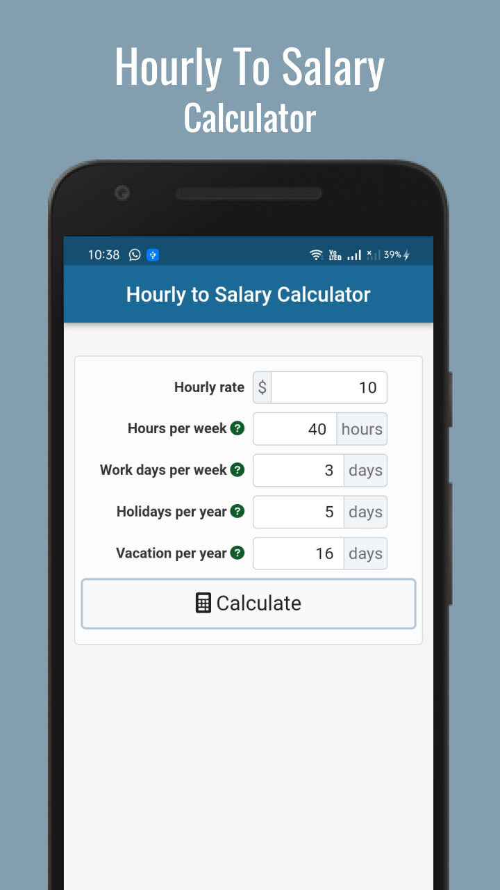Hourly to Salary Calculator - App on Amazon Appstore