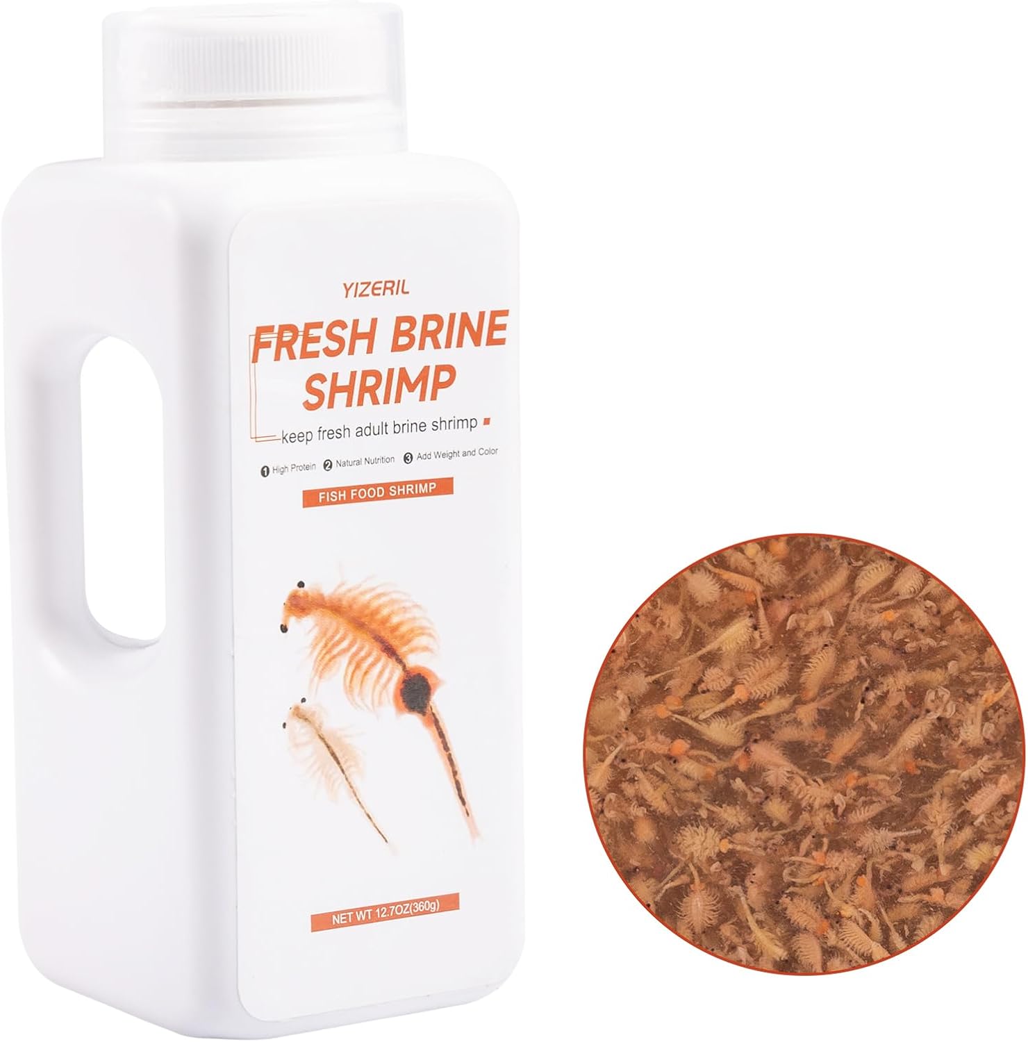yizeril Fresh Brine Shrimp - Instant Color-Enhancing Fish Food ...