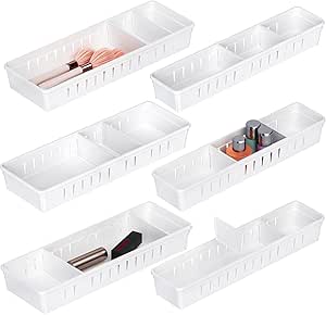Amazon.com: Pluspace 6 PCS Desk Drawer Organizer, Bathroom Drawer ...