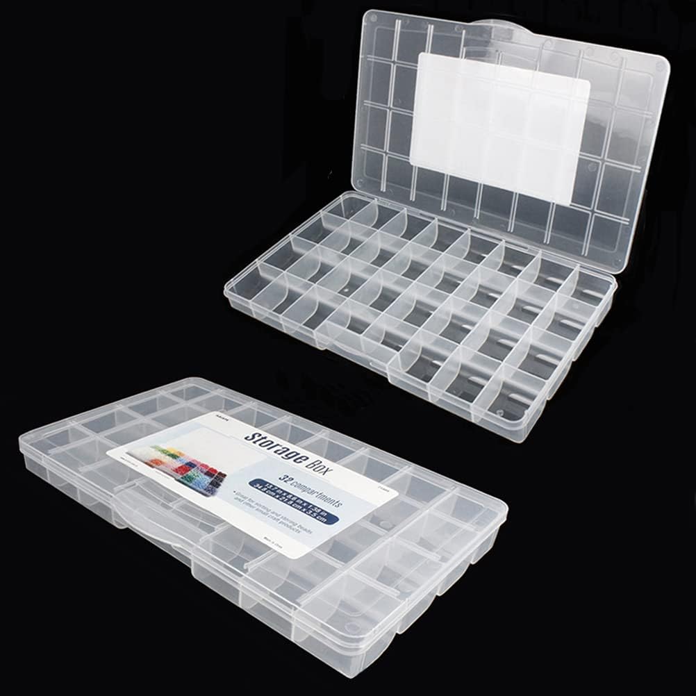 Amazon.com: 32 Grids Clear Plastic Organizer Box, Craft Storage ...