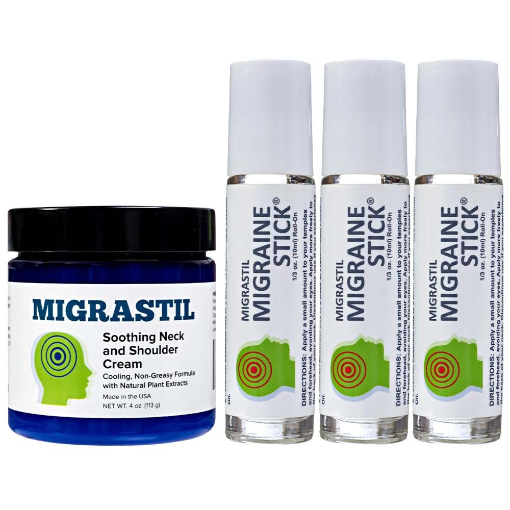 Amazon.com: Basic Vigor Migrastil Migraine Stick 3-Pack and Soothing ...